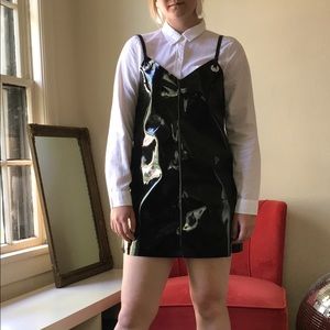 Forever 21 | Dresses | Forever2 Black Vinyl Dress | Poshmark